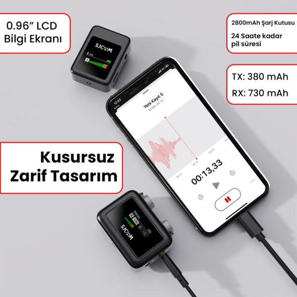 SJCAM M1 WiFi Kablosuz Yaka Mikrofonu Siyah - SJCAM Türkiye - Aksiyon Kameraları - Aksesuarlar ...